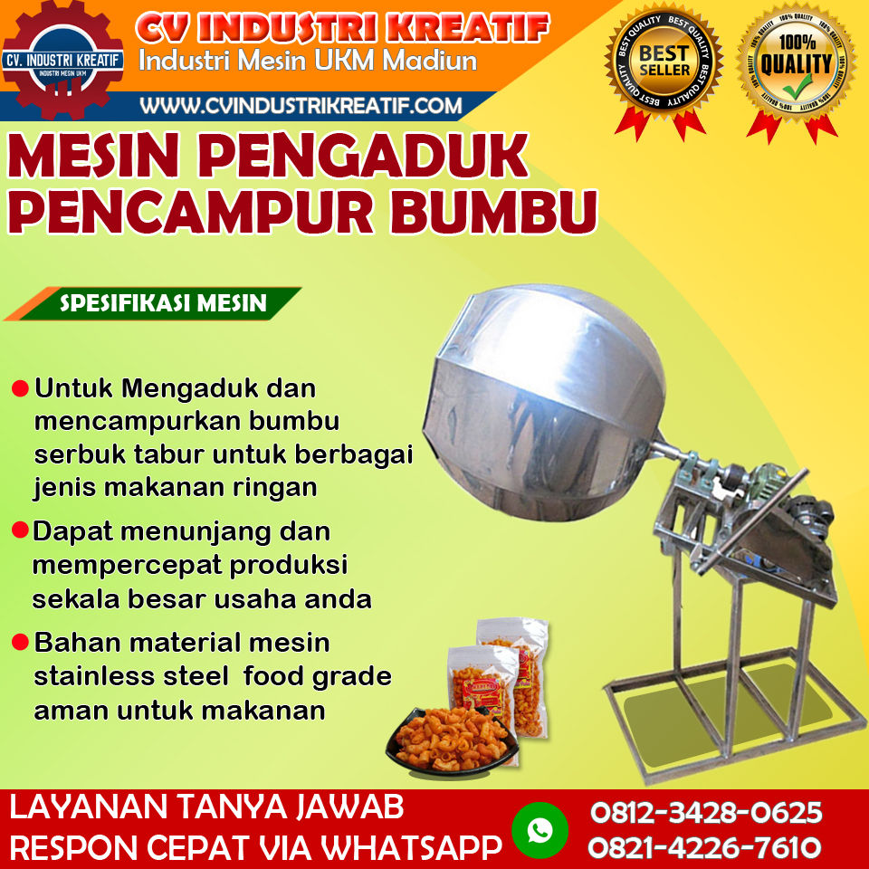 Mesin Pencampur Bumbu dan Pengaduk Bumbu - Hexagonal