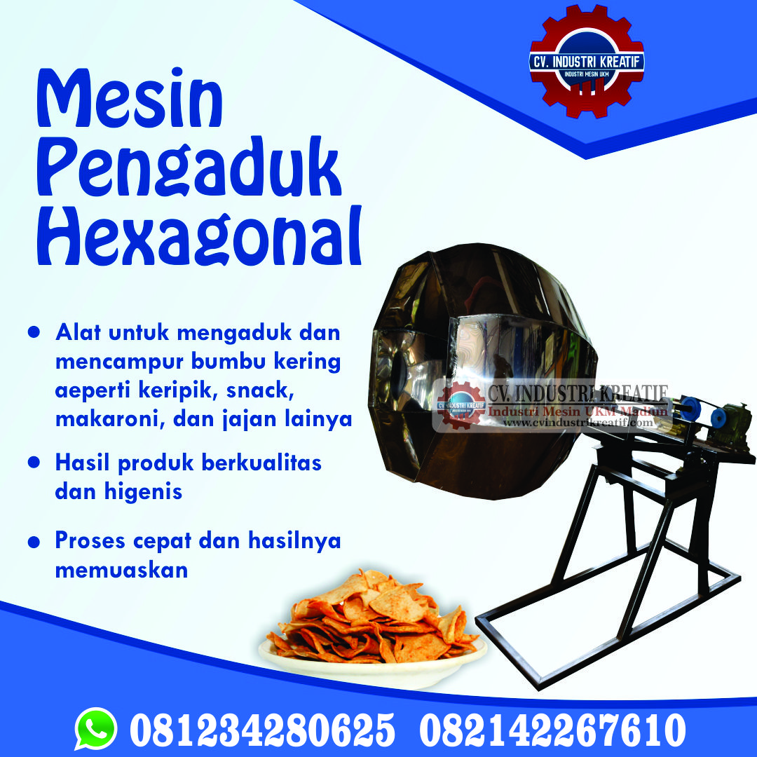 Mesin Pencampur Bumbu dan Pengaduk Bumbu - Hexagonal